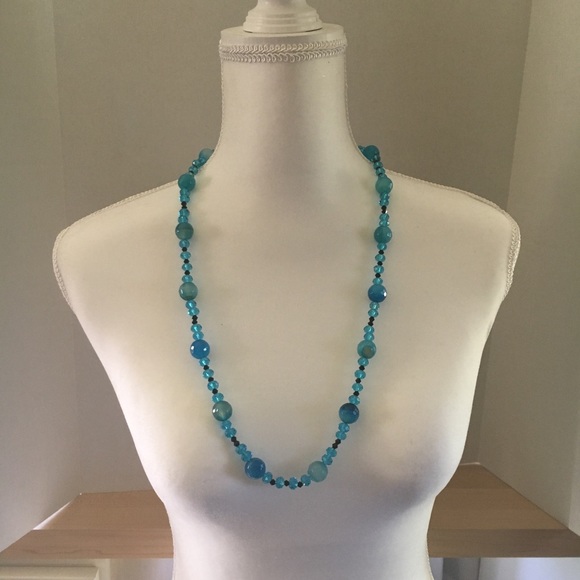 Jewelry | Handcrafted Blue Faceted Bead Necklace | Poshmark